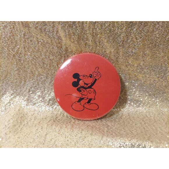 Other | Vintage Disney Mickey Mouse Pinback Button Pin Red Black ...